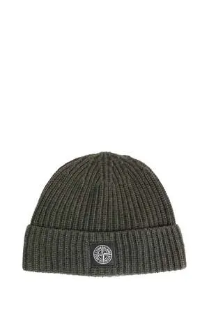 Stone Island N100012 Ribbed Knit Beanie - Green