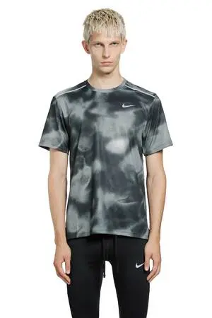 Nike Miler Dri-fit Short Sleeve Running Top - Grey