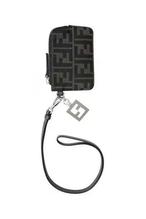 Fendi Jacquard Card Holder - Brown
