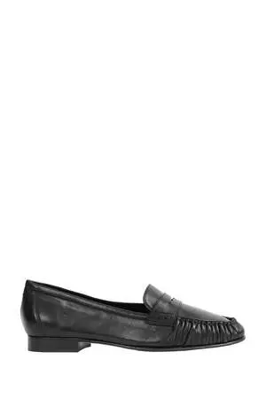 AeydĒ Aldous Ruched Penny-slot Loafers - Black