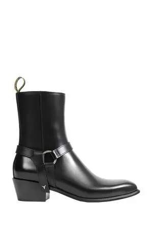 Fendi Calf Leather Double O Ankle Boots