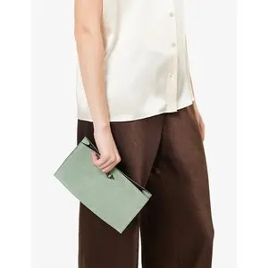 METIER Ease 24 Suede Pouch With Turn-lock Closure - Terra