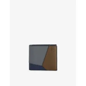 Loewe Puzzle Edge Leather Bifold Wallet - Blue Grey/navy