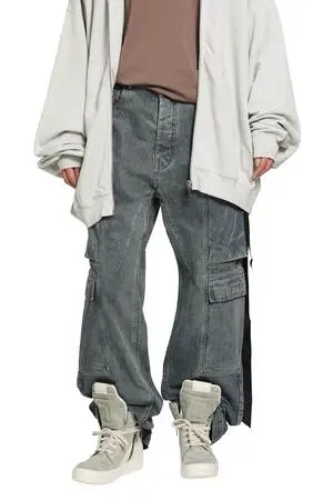 Rick Owens Tower Cargo Jeans In Mineral Indigo