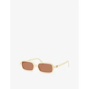Miu Miu Mu 11zs Rectangle Acetate Sunglasses - White