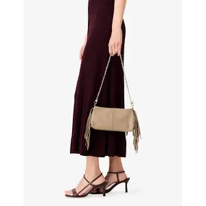 Maje Leather Pouch Bag With Tassel Embellishments