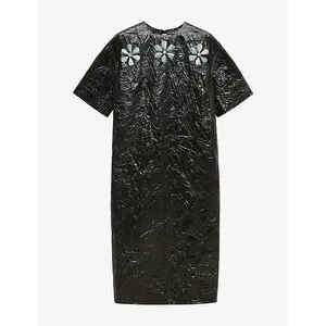 Marni 3d Daisy Embellished Crinkled-taffeta Midi Dress - 00n99