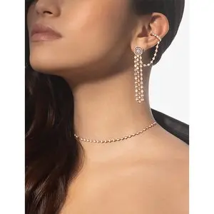 Messika D-vibes Multi-row Gold And Diamond Earrings