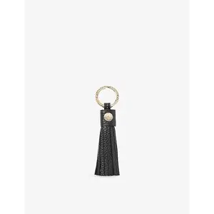 ASPINAL OF LONDON Hudson Tassel Leather Keyring - Black