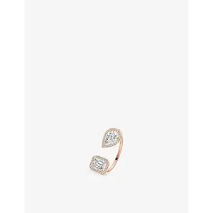 Messika Messika My Twin Large Open Ring In 18ct Gold And 1ct Diamond Pink