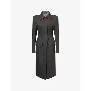 MUGLER Tailored Hourglass Wool Coat - Anthracite