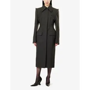 MUGLER Tailored Hourglass Wool Coat