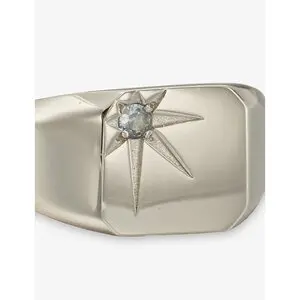 SERGE DENIMES Guardian Polished Sterling And Cubic Zirconia Ring