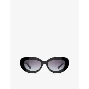 Chanel Oval Acetate Sunglasses - Black