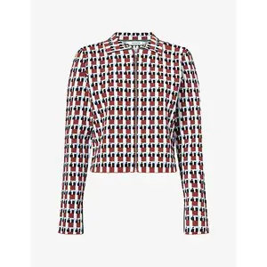 ZANKOV Geometric Pattern Jersey Zip Jacket - Gamay Multi