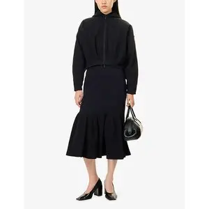 CFCL Cropped Hooded Knitted Bomber Jacket
