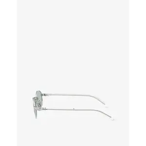 Prada Pr B53s Oval-frame Steel Sunglasses