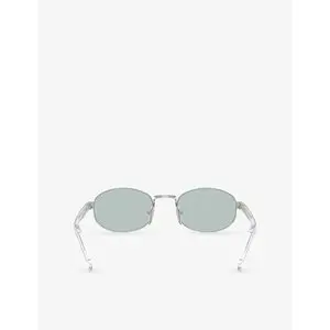 Prada Pr B53s Oval-frame Steel Sunglasses