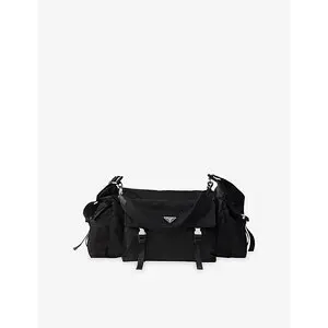 Prada Re-nylon And Leather Duffel Bag - Black