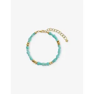 Monica Vinader Amaia Gemstone 18ct Yellow- Vermeil And Amazonite Beaded Bracelet - Gold