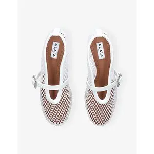 Alaïa Fishnet 55 Heeled Leather Pumps