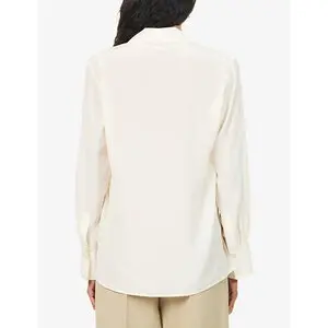 Victoria Beckham V-neck Long Sleeve Silk Blouse