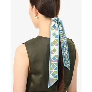 ARTFEENA Abstract-print Slim Silk Scarf