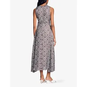 Sandro Sleeveless Daisy Print Woven Maxi Dress