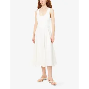 Oddmuse Scoop Neck Cinched Midi Dress
