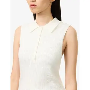 Paige Vesta Knitted Cotton-blend Top