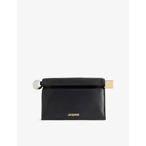 Jacquemus Rond Carré Leather Clutch Bag - Black