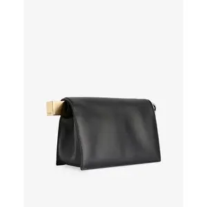 Jacquemus Rond Carré Leather Clutch Bag - Black