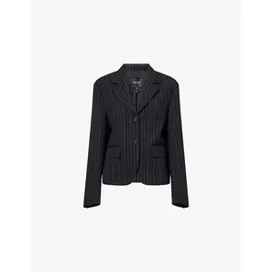 ME+EM Pinstripe Boxy-fit Wool-blend Blazer