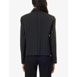 ME+EM Pinstripe Boxy-fit Wool-blend Blazer