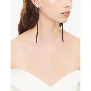 ANNIKA INEZ Beaded Sterling Silver Drop Earrings With Riverstone