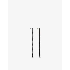 ANNIKA INEZ Beaded Sterling Silver Drop Earrings With Riverstone