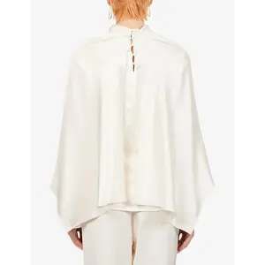 ROHE FRAMES Caped Long-sleeve Satin Top