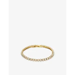 INDIGO LUNE Dahlia 18ct Plated Stainless-steel And Crystal Tennis Bracelet - Gold