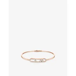 Messika Move Classique 18ct Gold And Diamond Bangle - Pink