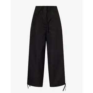 TOTEME Cotton Drawstring Trousers - Black