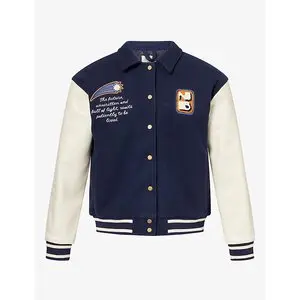 NOT BORING No Curfew Woven Varsity Jacket