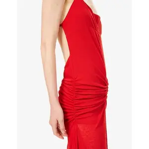 SIEDRES Ruched Mesh Maxi Dress