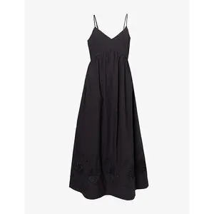 Jenni Kayne Peninsula Embroidered Midi Dress - Black