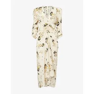 Isabel Marant Étoile Albini Floral-print Silk-blend Midi Dress - Ecru