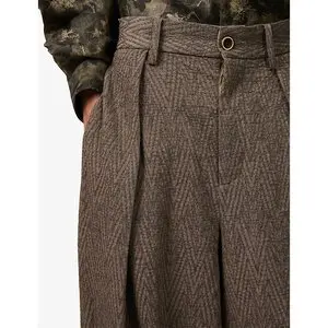 UMA WANG Pale Wide-leg Virgin-wool Trousers