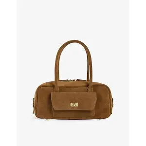 Sandro Ezmehralda Suede Bowling Bag - Beige