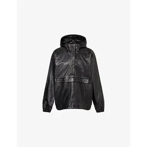 ROHE FRAMES Hooded Oversize Leather Jacket - Black