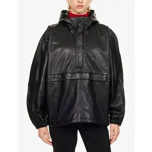 ROHE FRAMES Hooded Oversized Leather Jacket