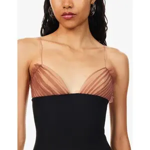 NENSI DOJAKA Pleated Bra Stretch-woven Mini Dress