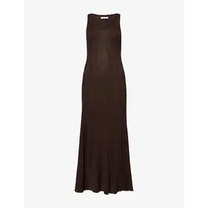 YASMINA Q Jolie Scoop Neck Knitted Maxi Dress - Cocoa Mist